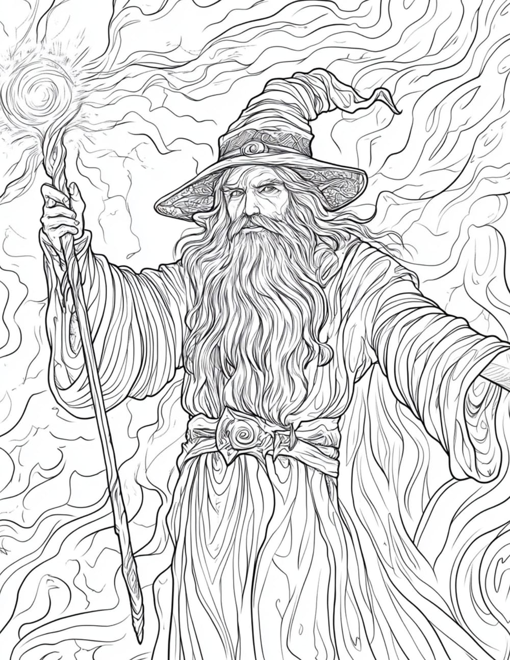 12 Wizard Colouring Pages for Adults 🧙🏻‍♂️