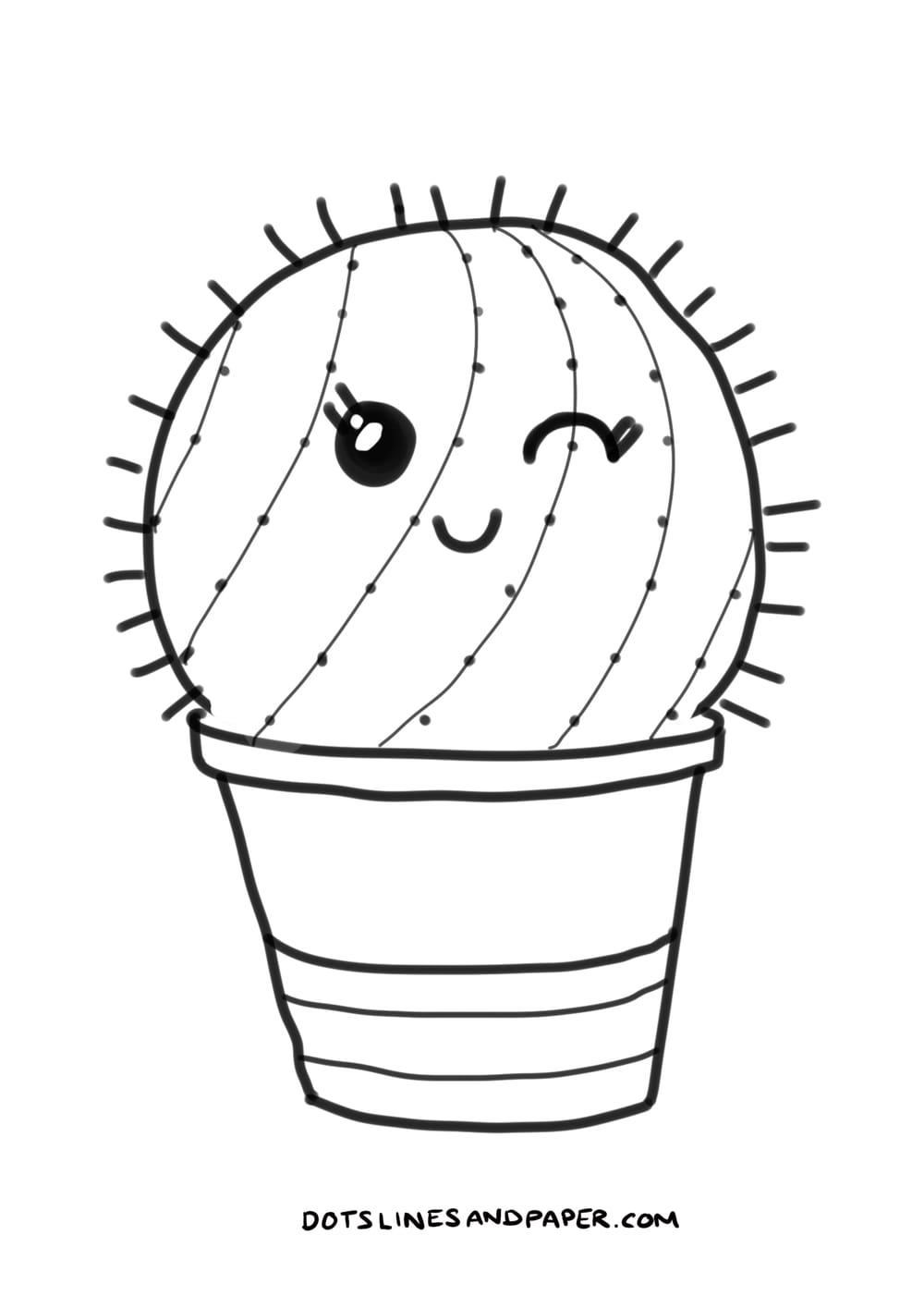 11 Easy & Cute Cactus Drawing Ideas (and they're great for colouring too)