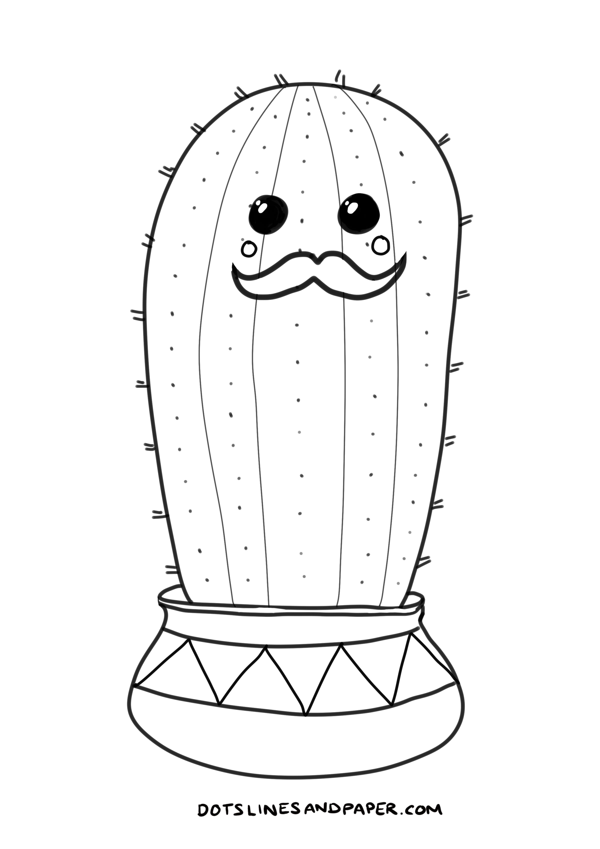 11 Easy & Cute Cactus Drawing Ideas (and they're great for colouring too)