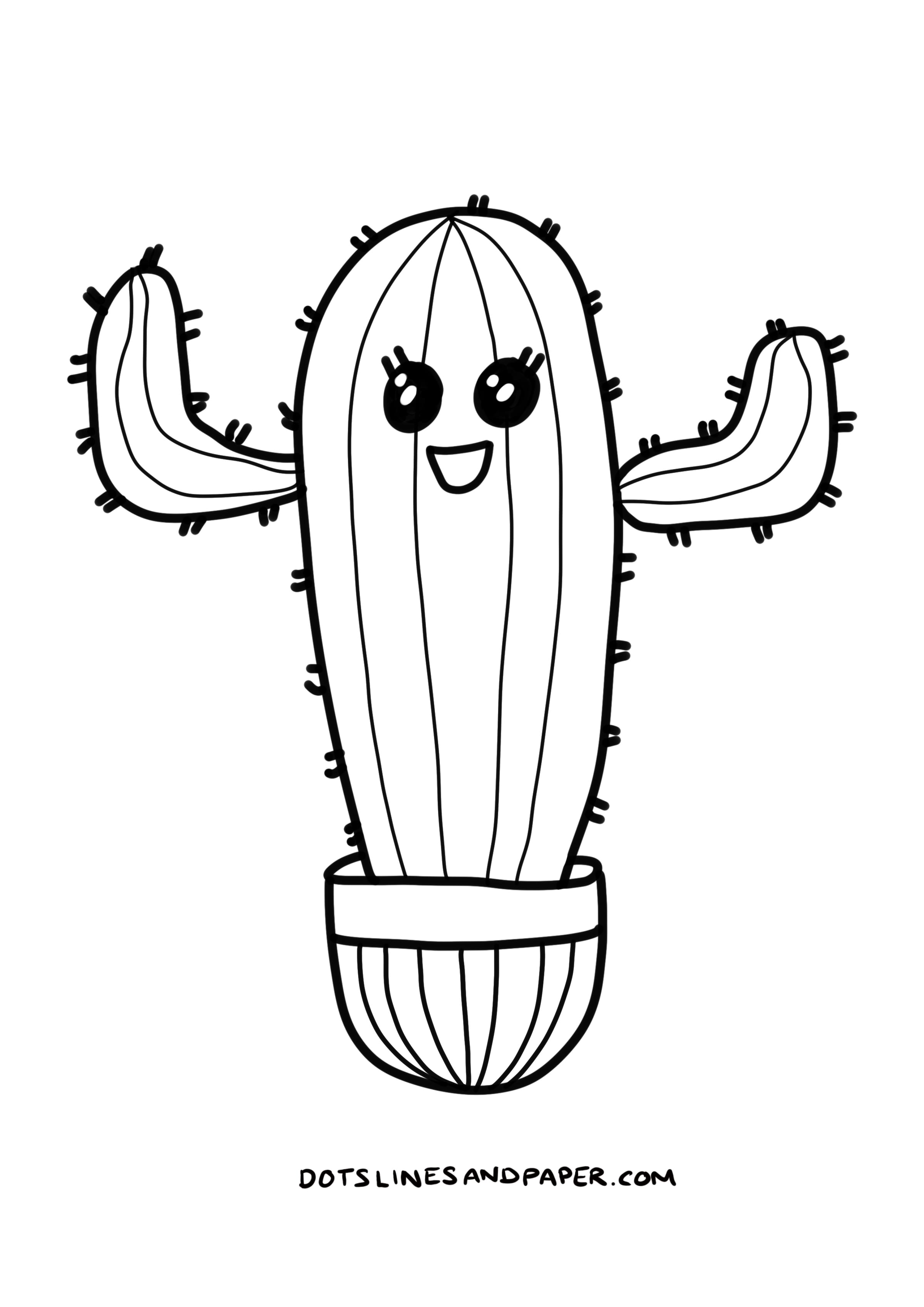 11 Easy & Cute Cactus Drawing Ideas (and they're great for colouring too)